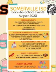 Somerville ISD Back-to-School Events – KTEX 106.1