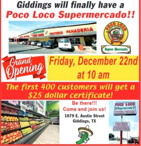 Poco Loco Supermercado Grand Opening (Giddings) – KTEX 106.1