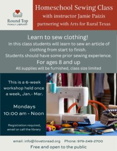 Homeschool Sewing Class (Round Top) – KTEX 106.1